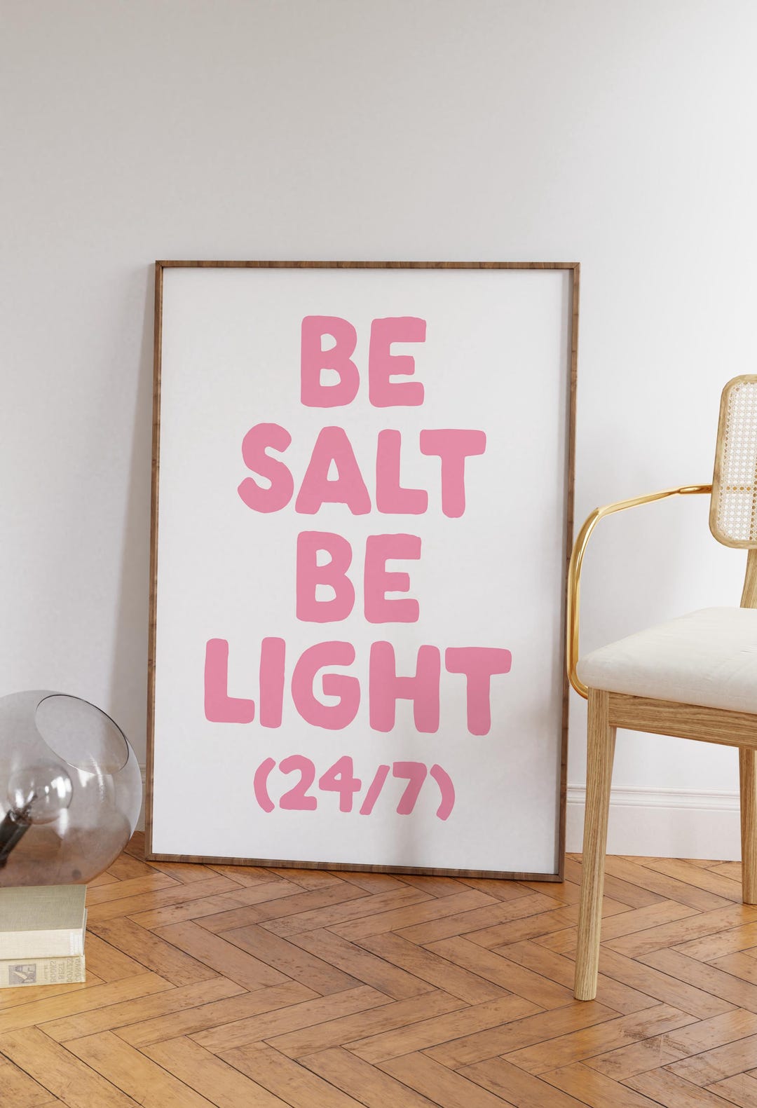 Salt and Light Print, Printable Pink Christian Wall Art, Pink Bible ...