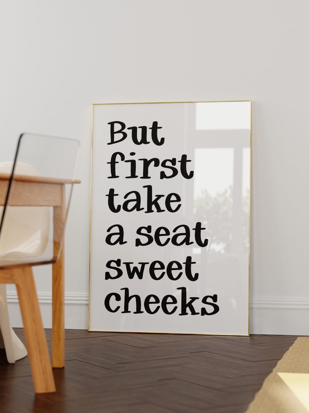 Take A Seat Sweet Cheeks Print, Printable Funny Bathroom Wall Art, Cute ...