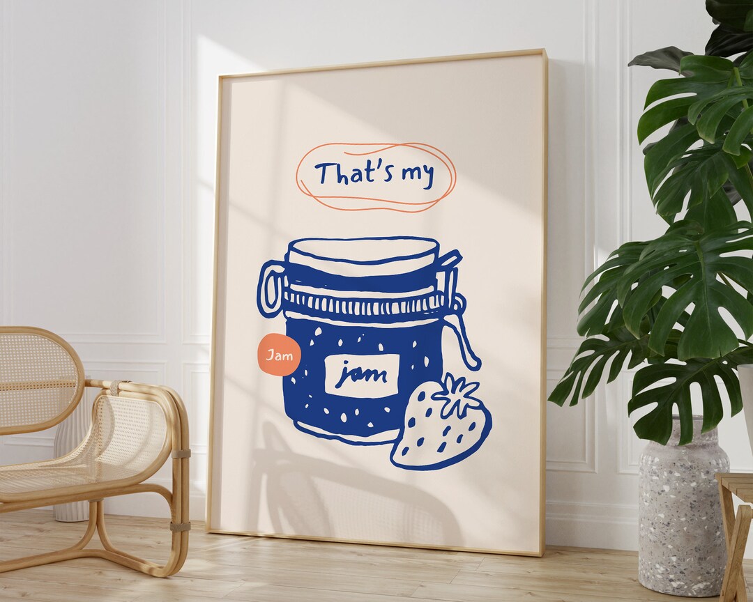 Funny Kitchen Quote Decor, Printable That's My Jam Wall Art, Vintage ...