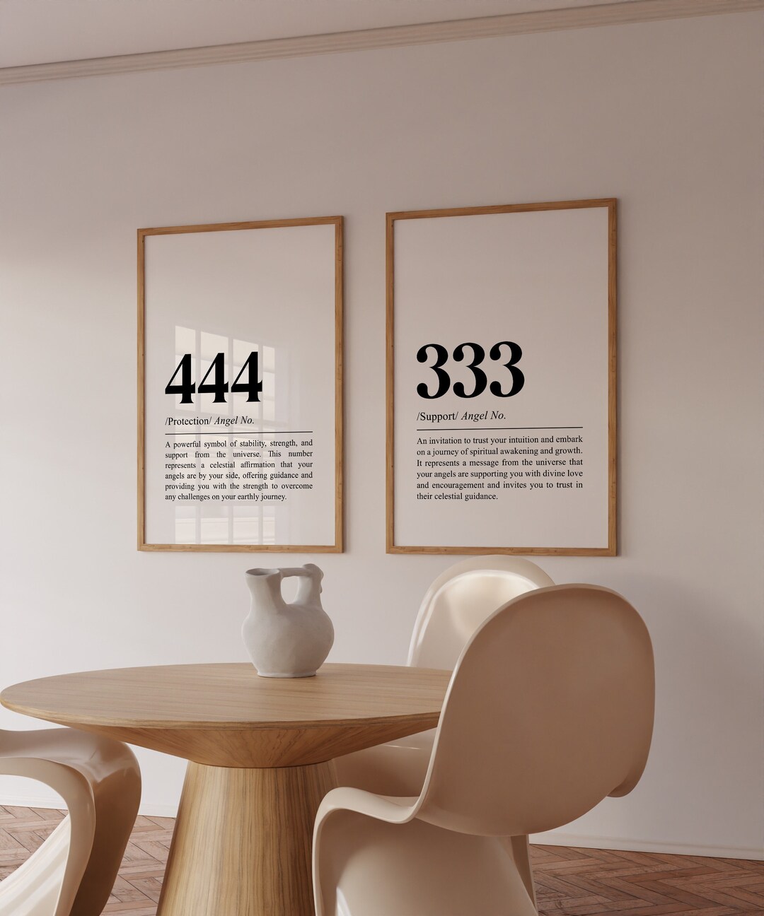 Angel Numbers Set of 2 Prints, Printable Angel Number 444 Wall Art, Law ...