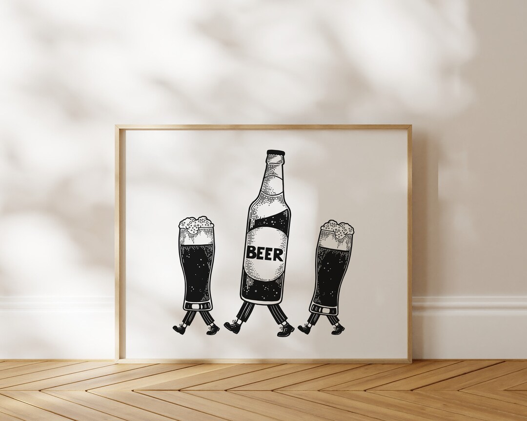 Beer Wall Art, Printable Bar Cart Decor, Funny Alcohol Quote Print ...