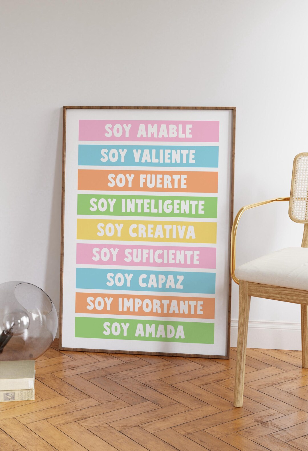 Printable Spanish Affirmations for Kids Wall Art, Colorful Pastel ...