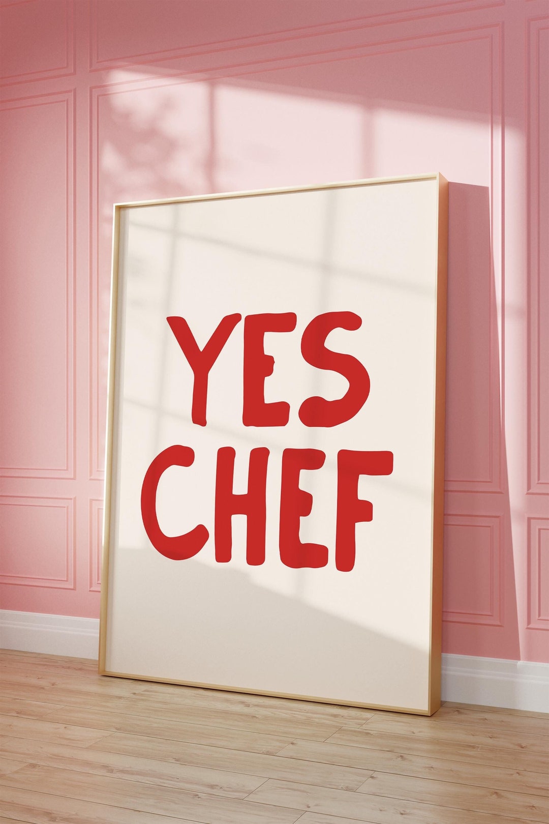 Cute Kitchen Print, Printable Yes Chef Wall Art, Aesthetic Kitchen ...