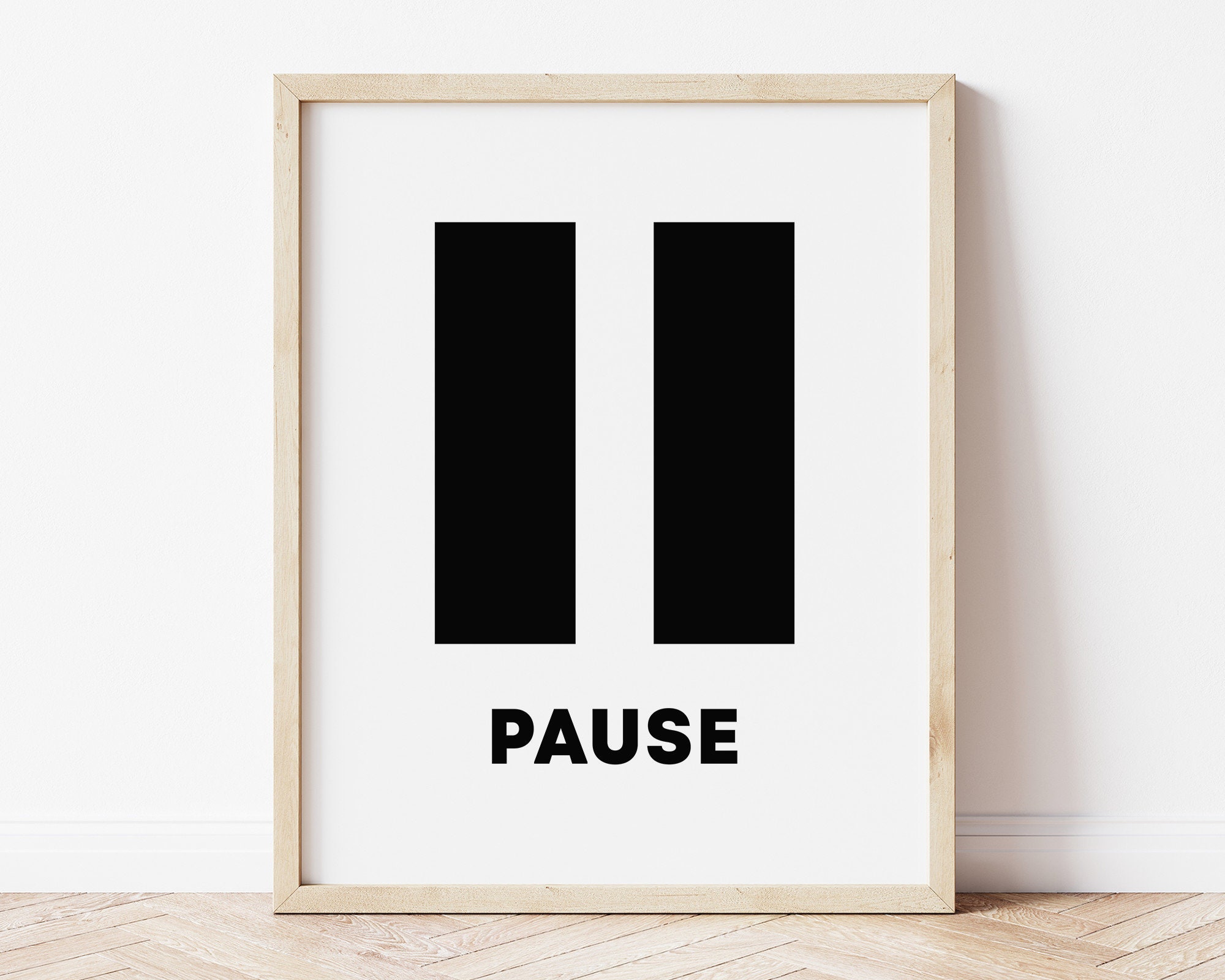 Pause Wall Art Printable Home Office Wall Decor Motivational - Etsy