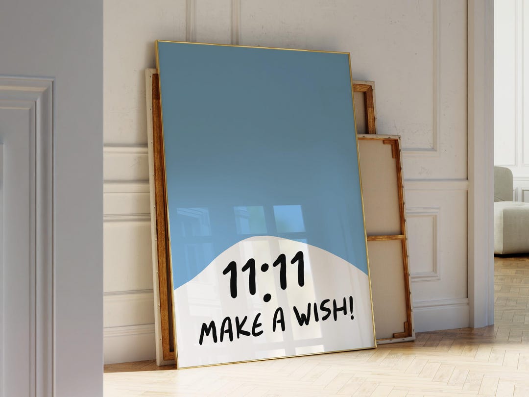 11:11 Blue Art Print, Printable Blue Angel Number Wall Art, 1111 Number ...