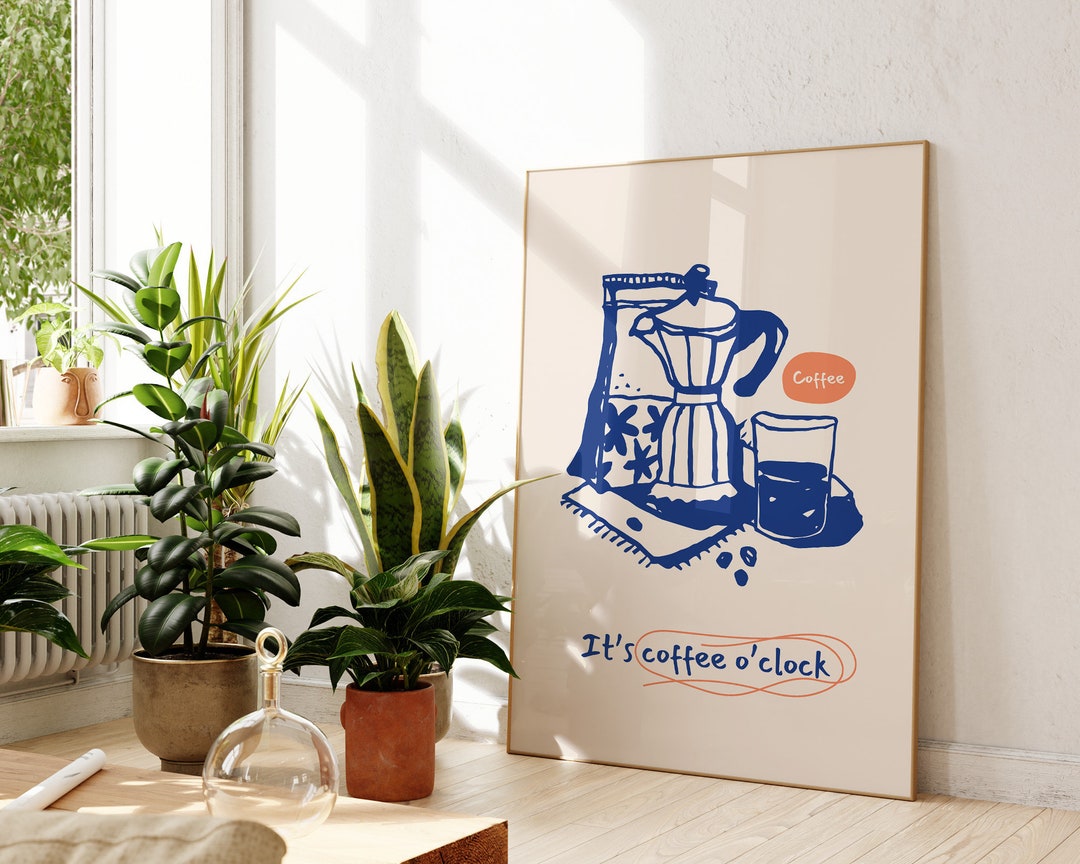 Coffee Moka Pot Wall Art, Printable Espresso Art Print, Coffee Maker ...