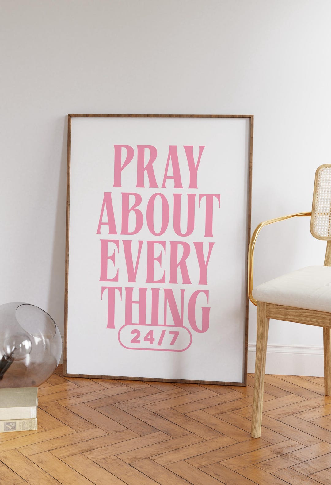 Pink Prayer Room Wall Art, Printable Pink Christian Art Print, Soft ...