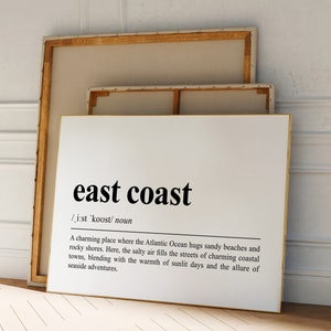 East Coast Definition Wall Art, Printable Coastal Art Print, Beach ...