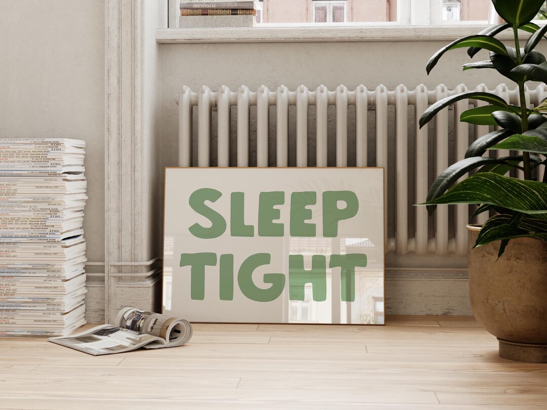 Sage Green Bedroom Wall Art: Sleep Tight Quote Print (digital Download ...
