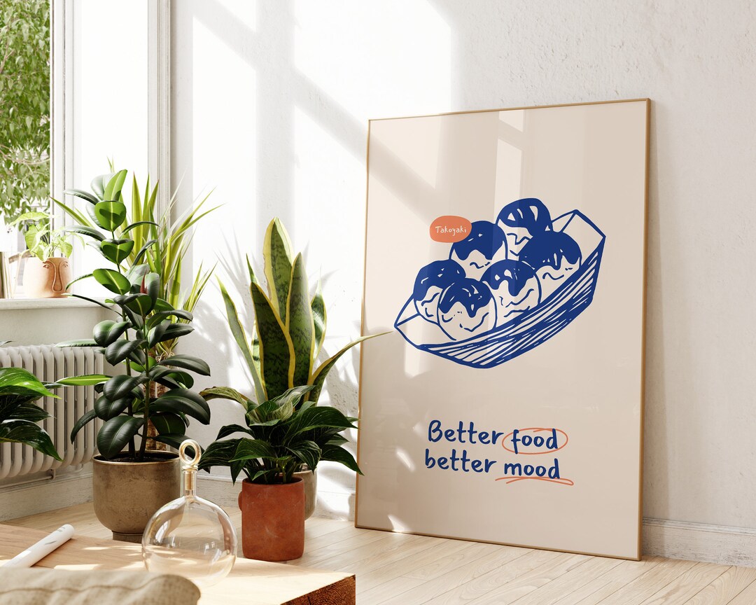 Japanese Street Food Wall Art, Printable Takoyaki Art Print, Asian ...