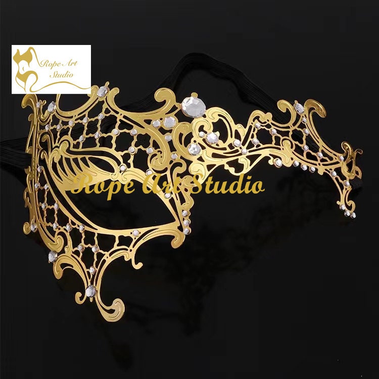 Gold Masquerade Laser Cut Metal Eye Mask for Girls and Women/ Venetian ...