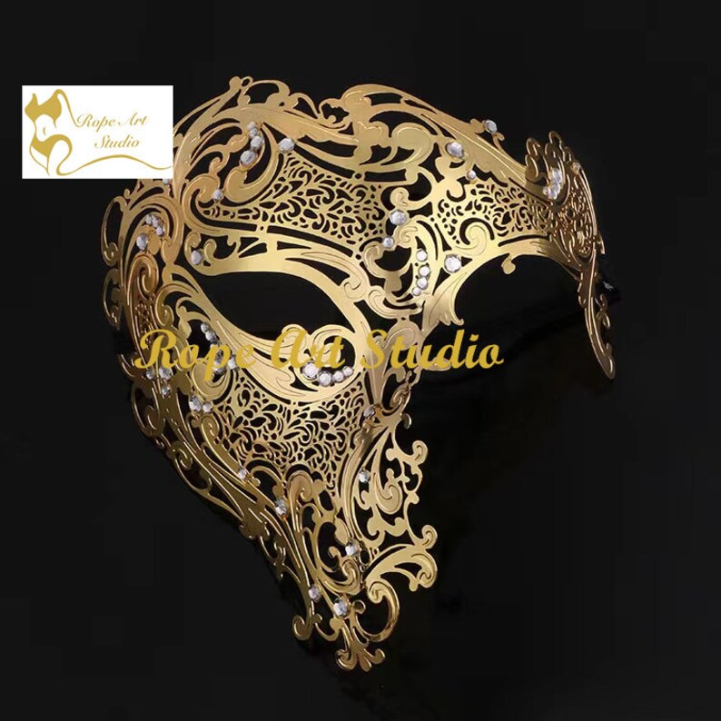 Gold Masquerade Laser Cut Metal Eye Mask for Girls and Women/ Venetian ...