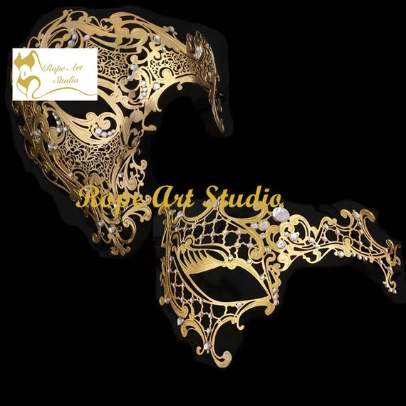 Gold Masquerade Laser Cut Metal Eye Mask for Girls and Women/ - Etsy