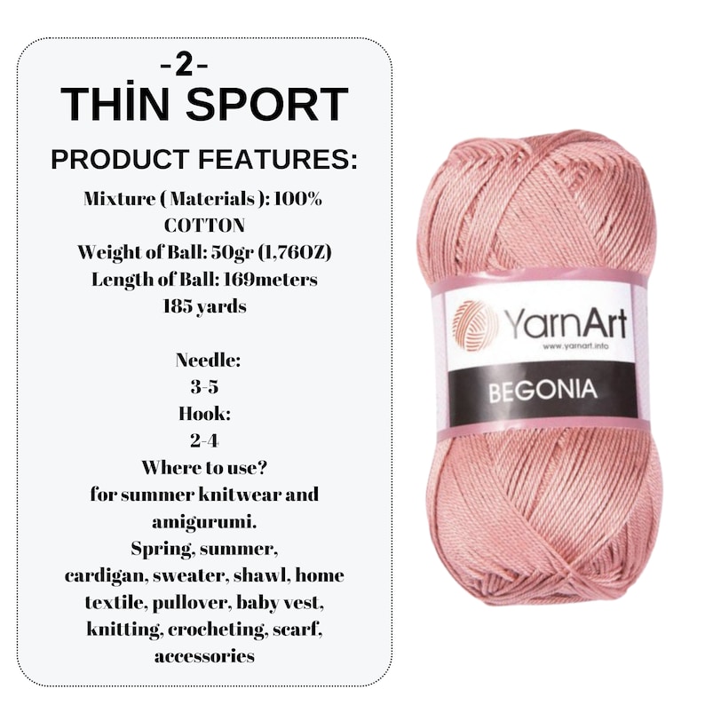 Yarnart Begonia New Color Yarn Bikini Yarn Doll Yarn Soft Yarn ...