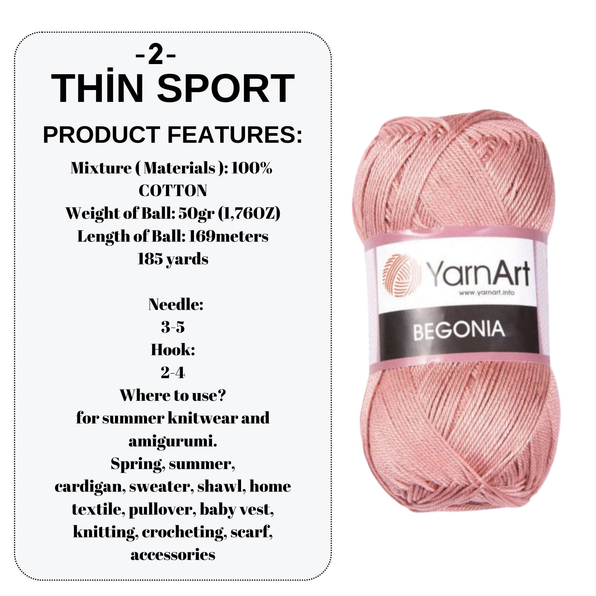 Yarnart Begonia New Color Yarn Bikini Yarn Doll Yarn Soft Yarn ...