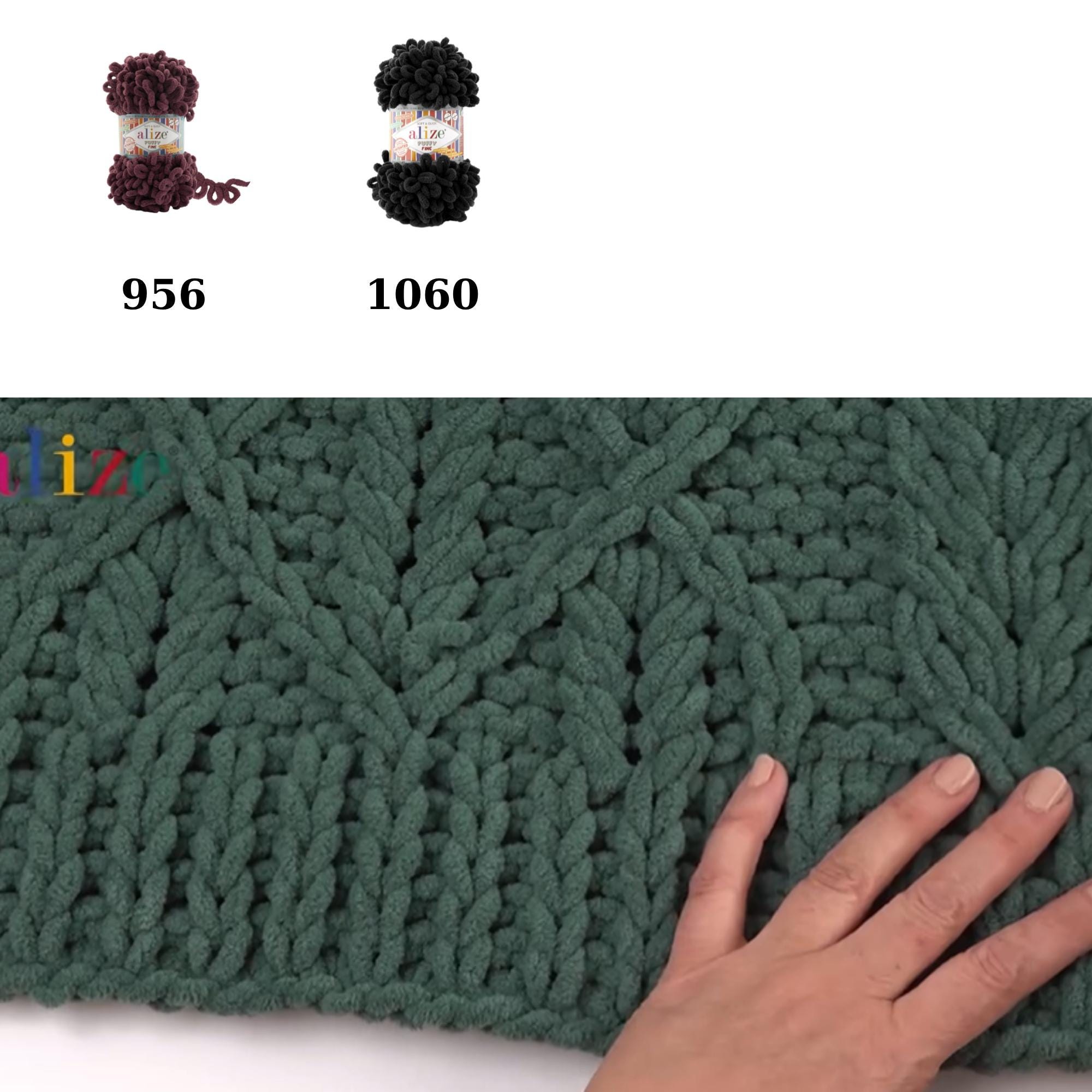 Alize Puffy Fine Yarn: Soft Micro-polyester Loop Yarn for No-needle ...