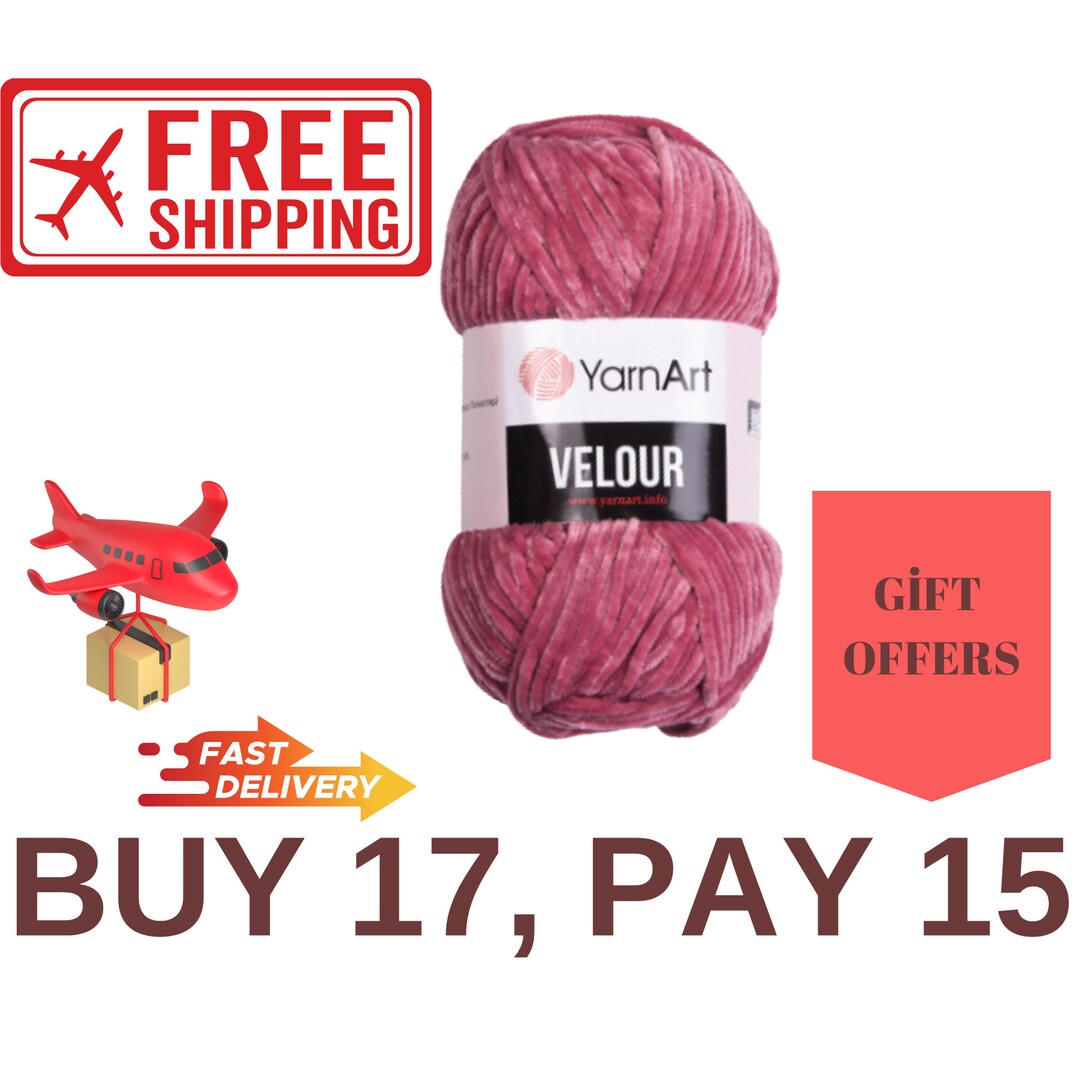 Yarnart Velour Yarn | Velvet Amigurumi Yarn | 100% Micropolyester Yarn ...