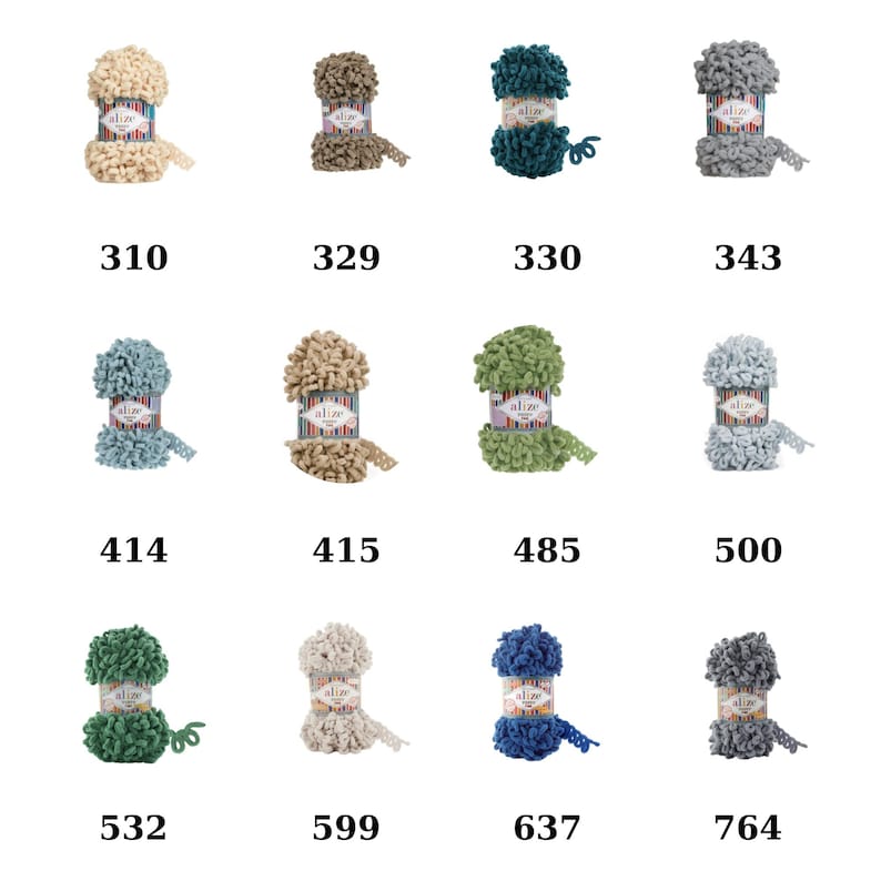 Alize Puffy Fine Yarn: Soft Micro-polyester Loop Yarn for No-needle ...