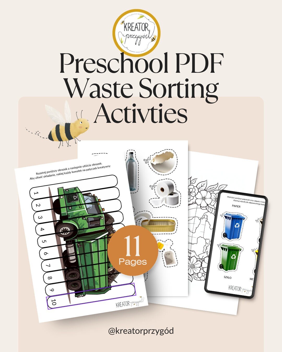 Earth Day Printable: Recycling Challenge Game for Waste Sorting ...