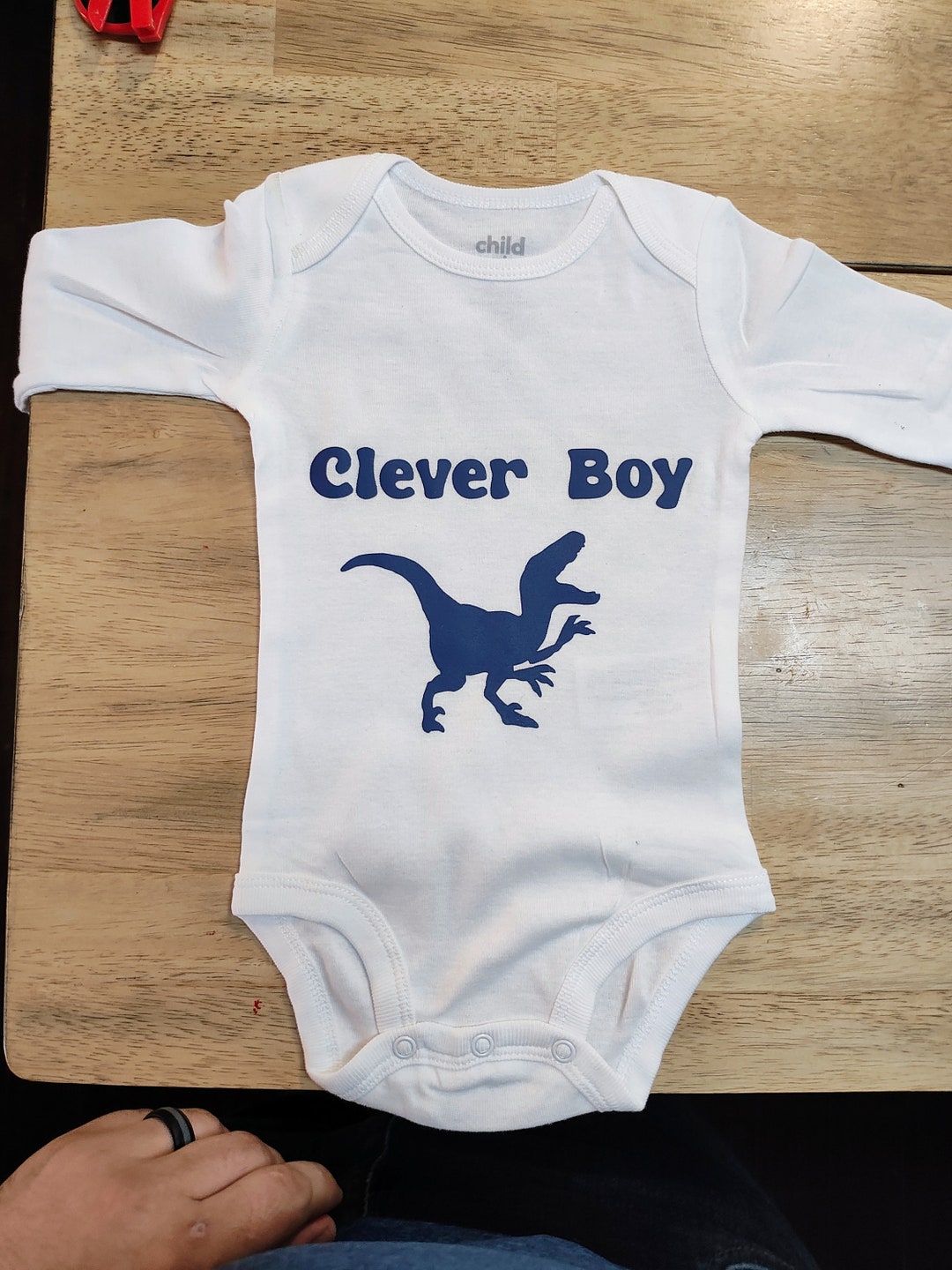 Clever Boy Dinosaur Onesie - Etsy