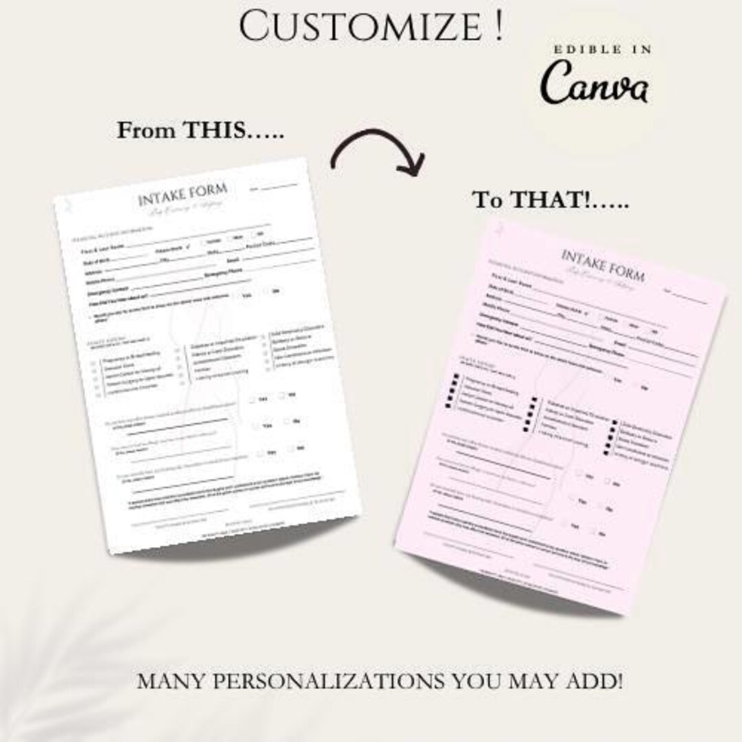 Body Sculpting Precare Forms, Editable Body Contouring Intake Form ...