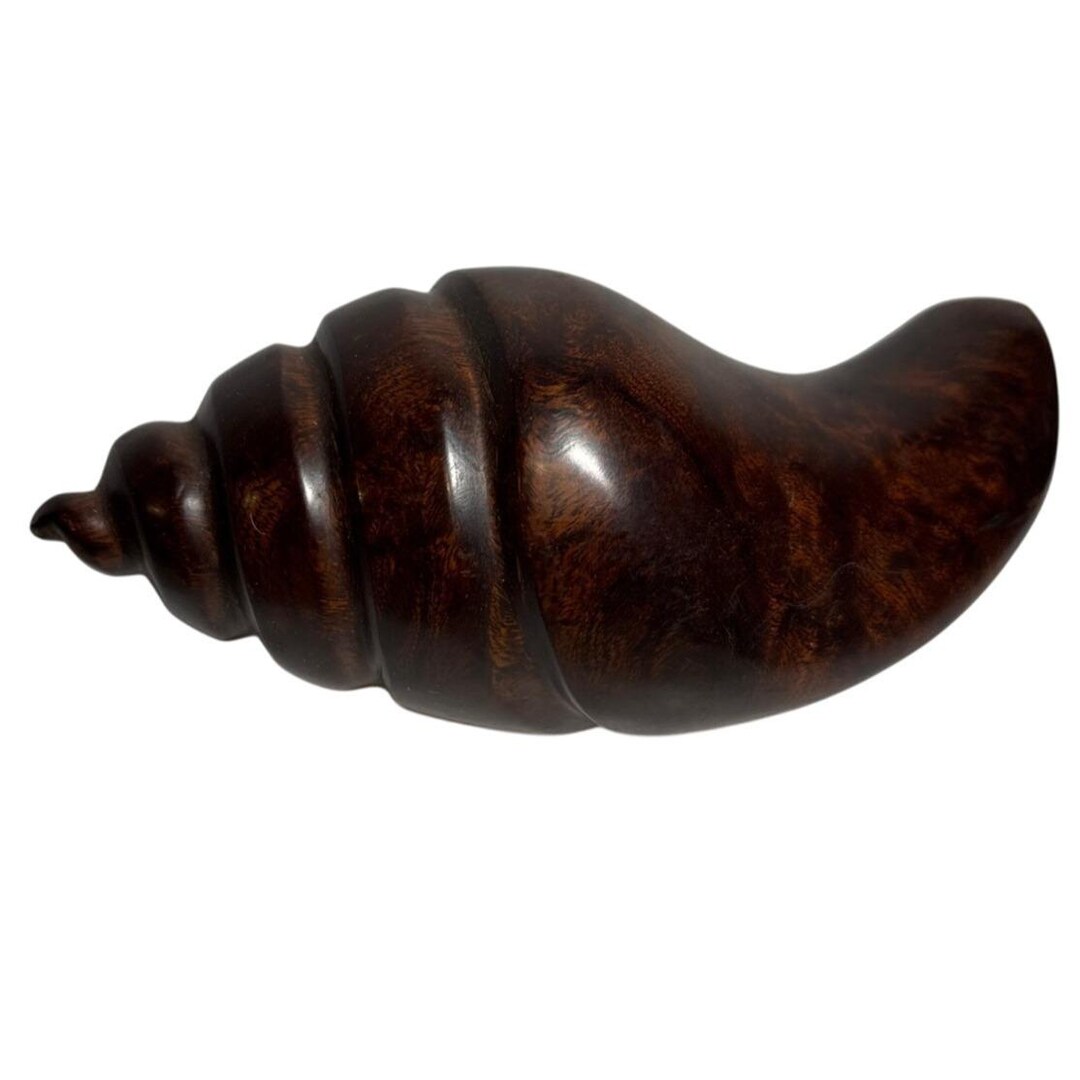 Hand Carved Polished Wooden Conch Shell Unique Decor Piece 7" Heavy - Etsy