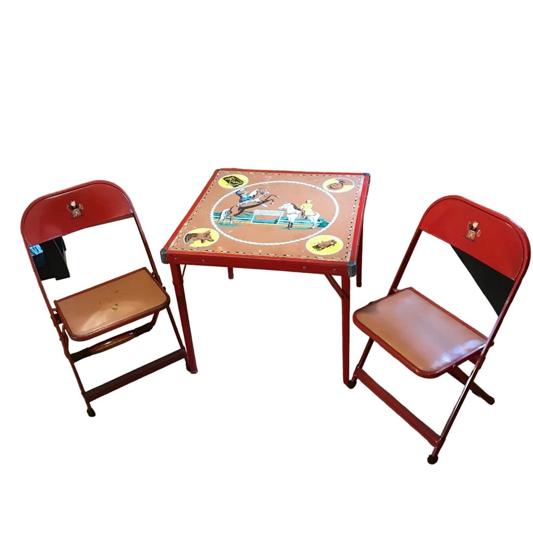 Canadian Cooey Folding Table & Chairs Vintage Roy Rogers Dale Evans ...