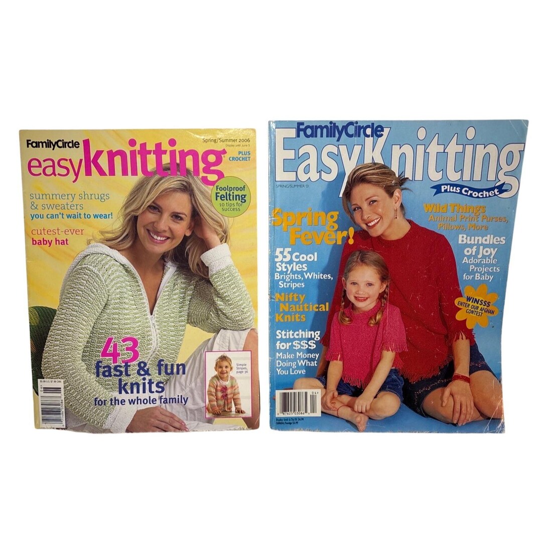 2 Family Circle Easy Knitting Magazine Spring/summer 2006 Issue - Etsy