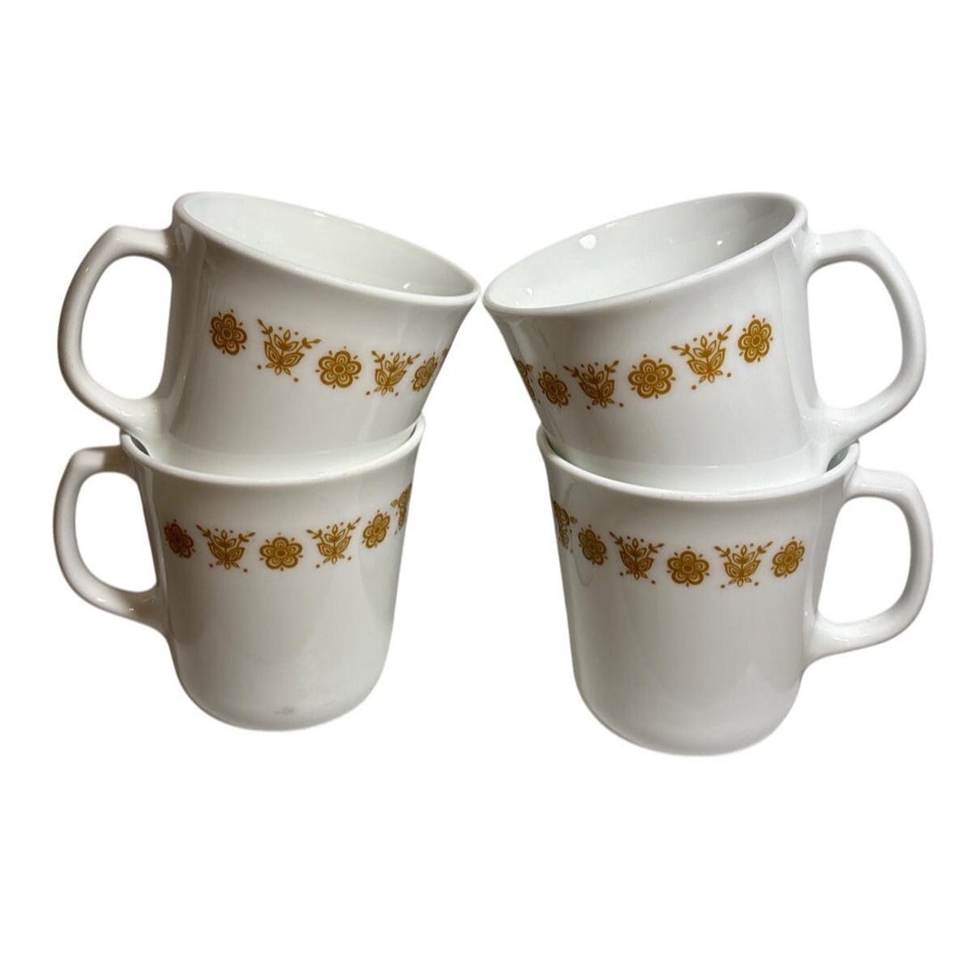 Vintage Corning Mugs USA Butterfly Gold Corelle Set of 4 Cups - Etsy