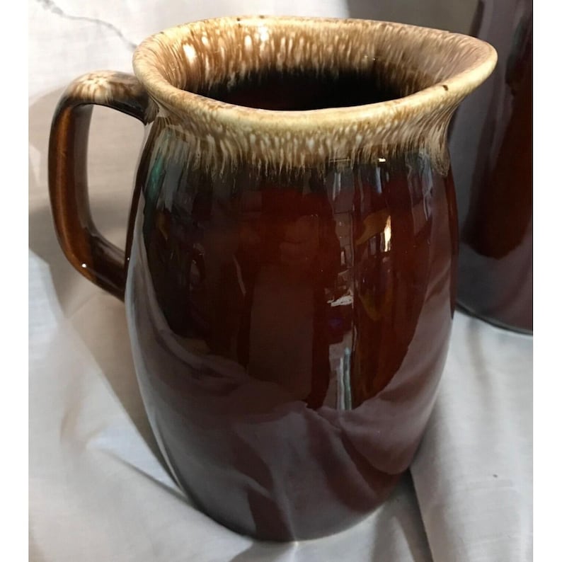 Hull Pottery Pitcher and Coffee Pot Brown Drip Vintage - Etsy