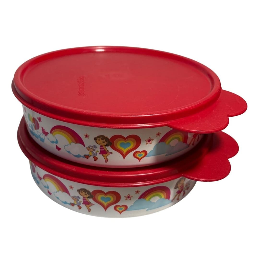 Tupperware Dora the Explorer Containers & Lids Snack Bowls 500ml Round ...
