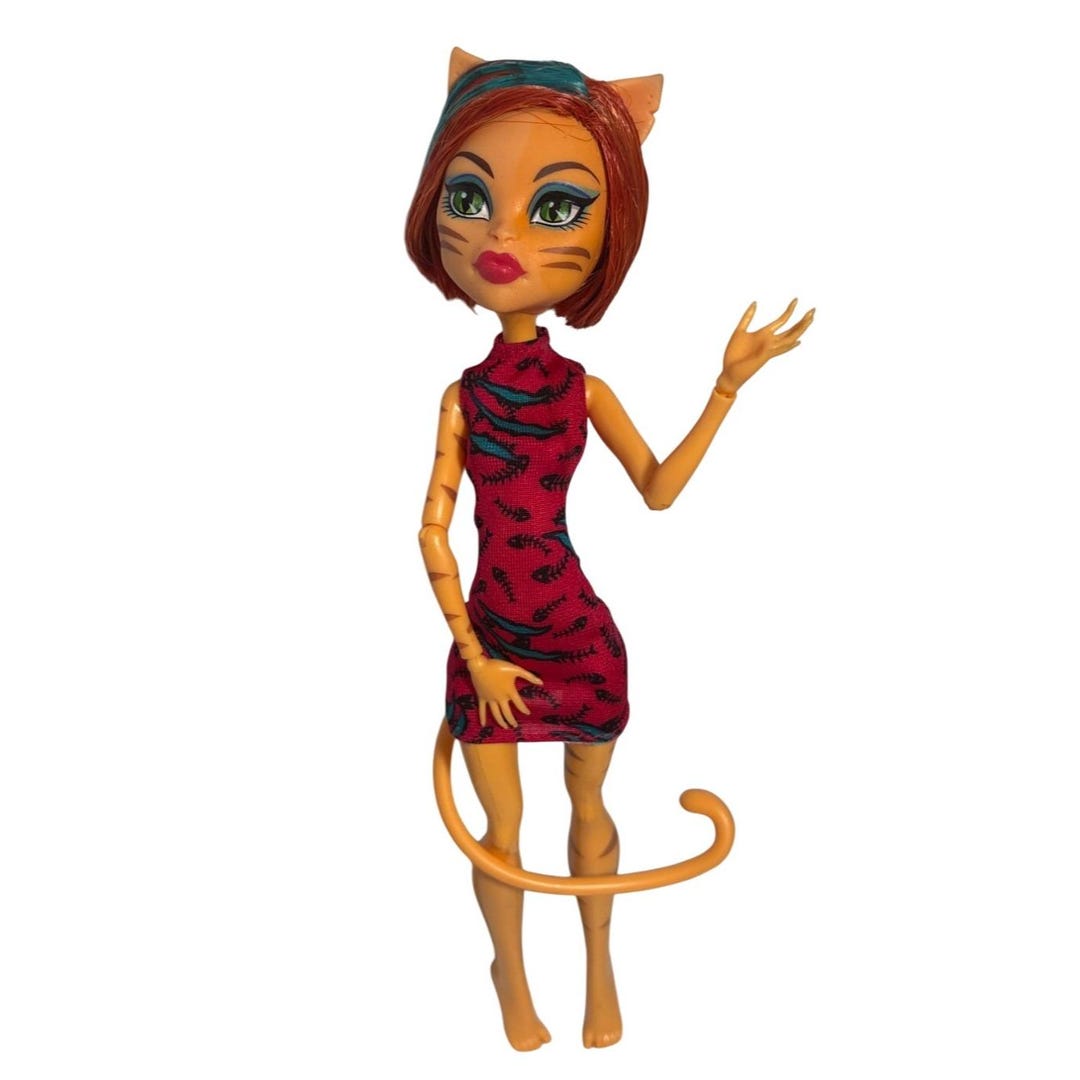 Monster High Toralei Doll 2011 Mattel Red Dress Grn Black Patterns Cat ...