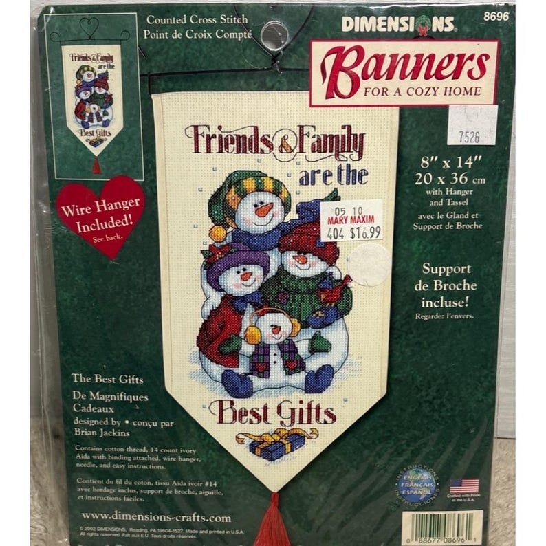 Dimensions Banners Counted Cross Stitch Kit Friends & Family Best Gifts ...