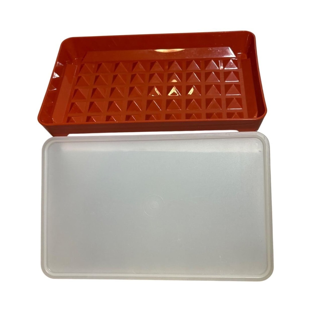 Vintage Tupperware 1292-3 Hot Dog Bacon Deli Meat Keeper W/ Lid Paprika ...