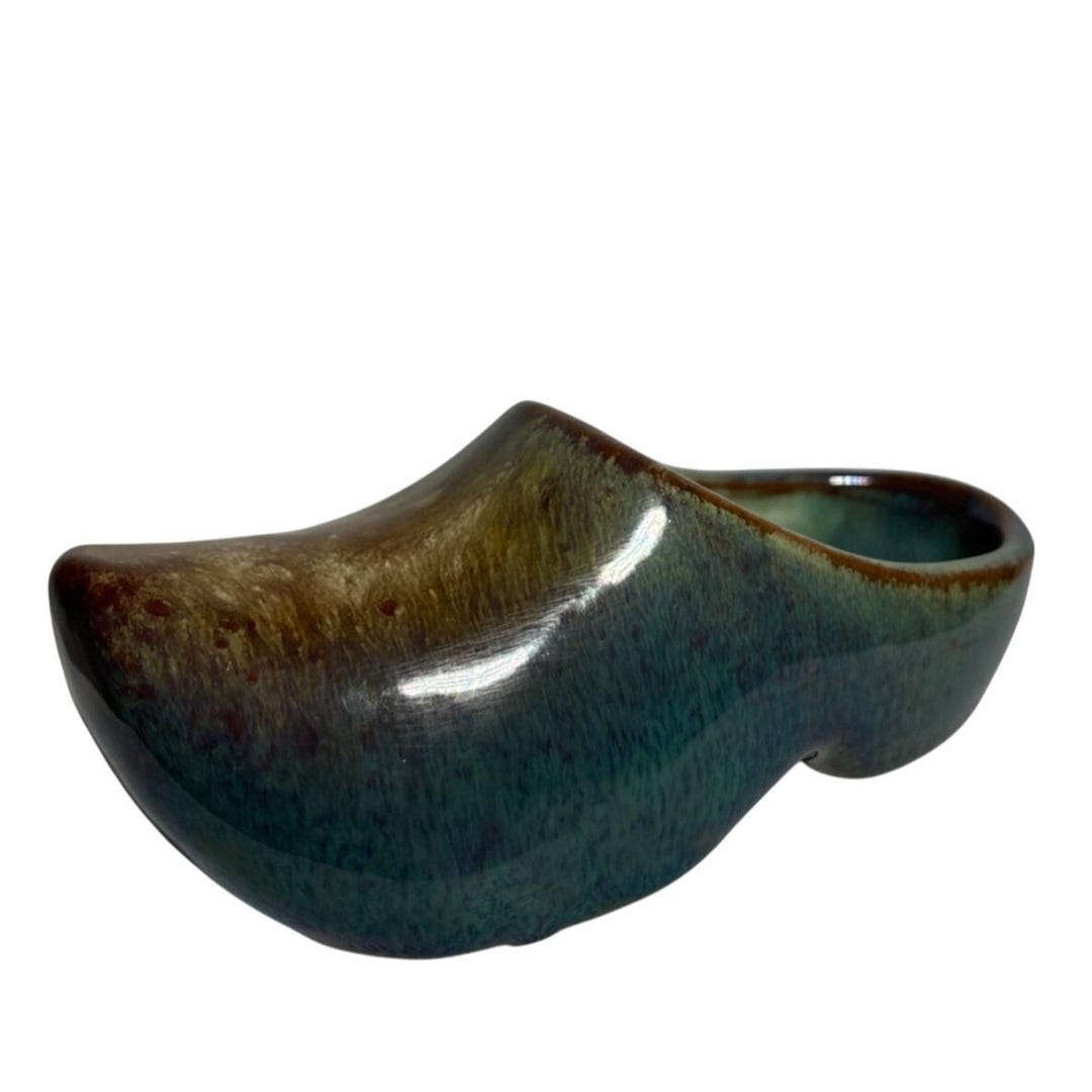 Miniature Ceramic Dutch Clog With Multicolor Drip Glaze 3328 Green ...