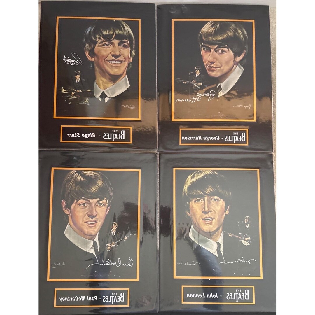 The Beatles Signed Art Portrait Collection 11 X 14" Black Mat Backing ...