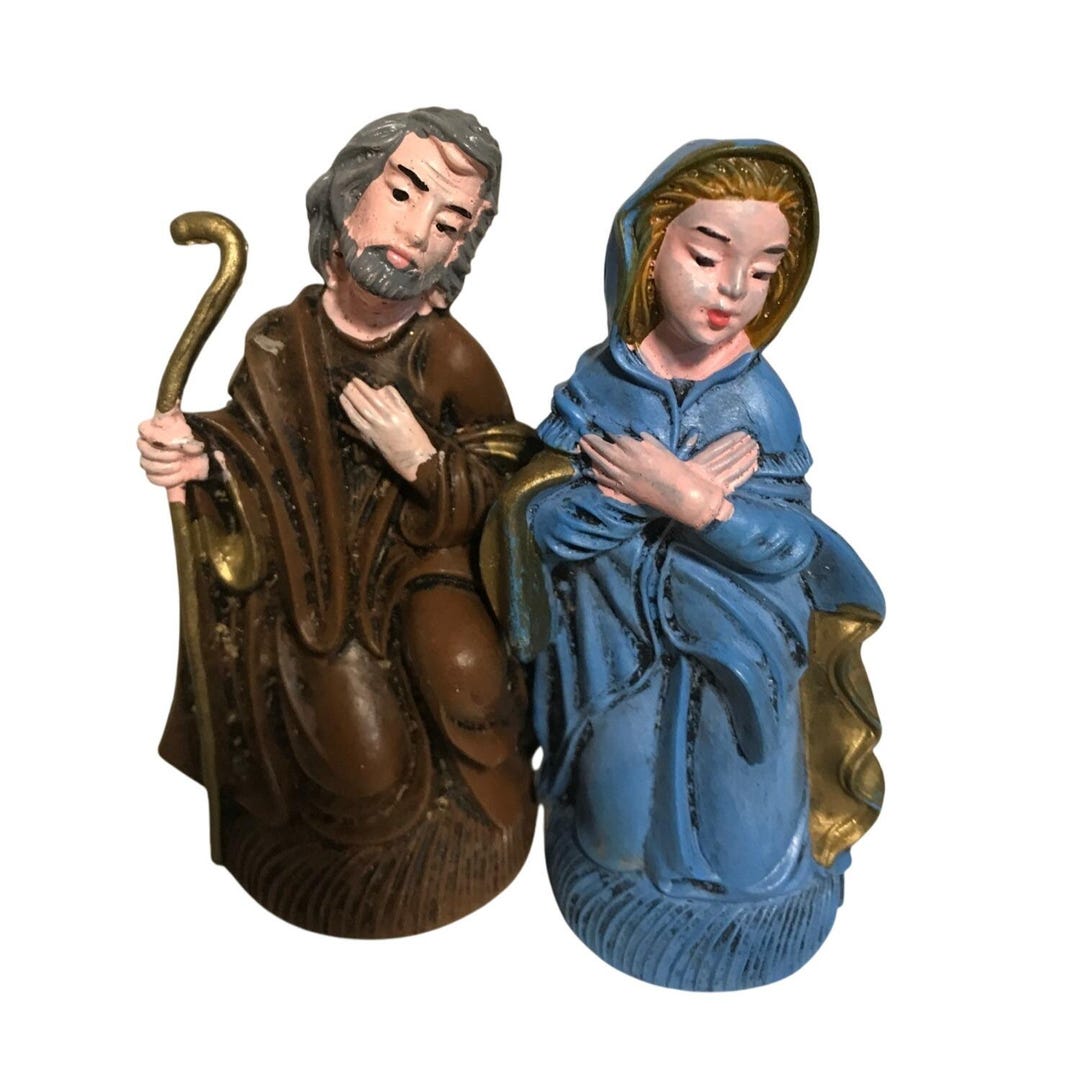 Italian Nativity Figurines Joseph & Mary Unbreakable Plastic Fontanini ...