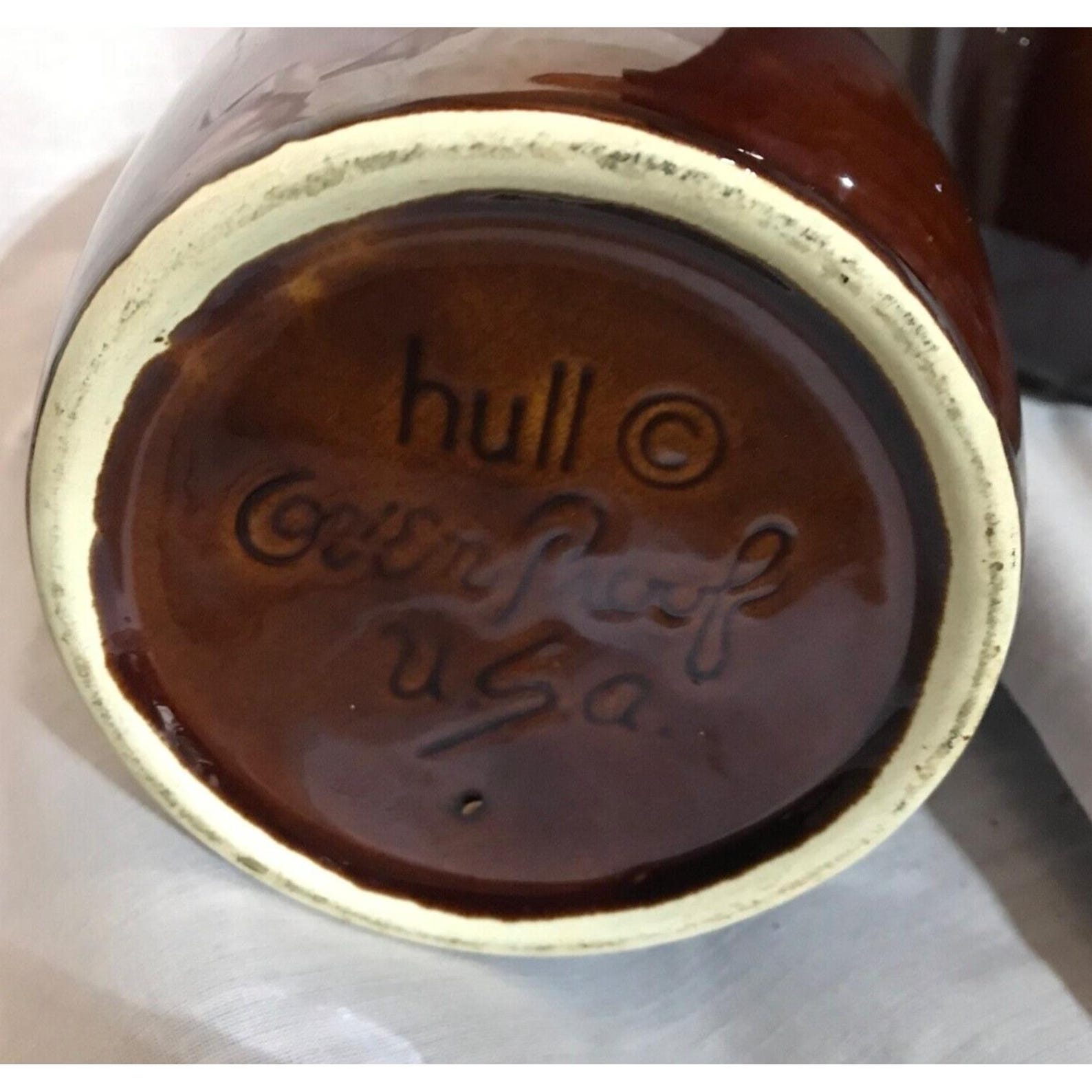 Vintage HULL USA Brown Drip 7” Pottery Pitcher and 10 1/2 " Coffee Pot ...