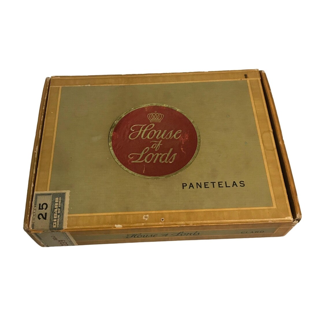 House of Lords Panetelas Cigar Box Claro 25 Count BOX Vintage - Etsy