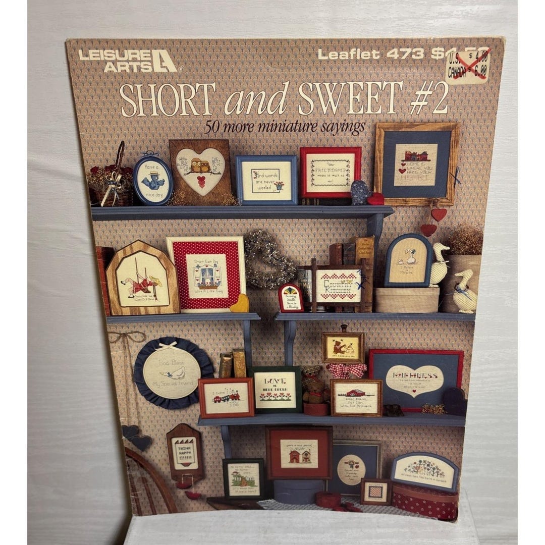 Leisure Arts Short and Sweet #2 Leaflet 473 Cross Stitch Patterns Mini ...