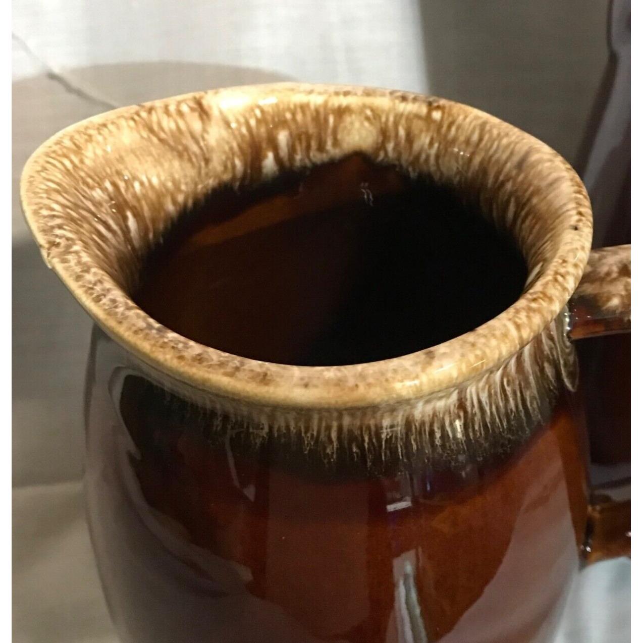 Vintage HULL USA Brown Drip 7” Pottery Pitcher and 10 1/2 " Coffee Pot ...