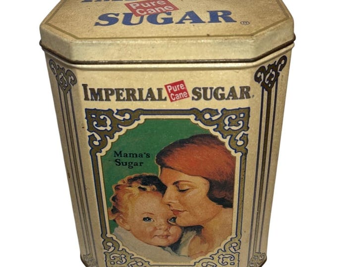 Vintage Imperial Pure Cane Sugar Tin Container W/ Mamas Sugar Print 6. ...