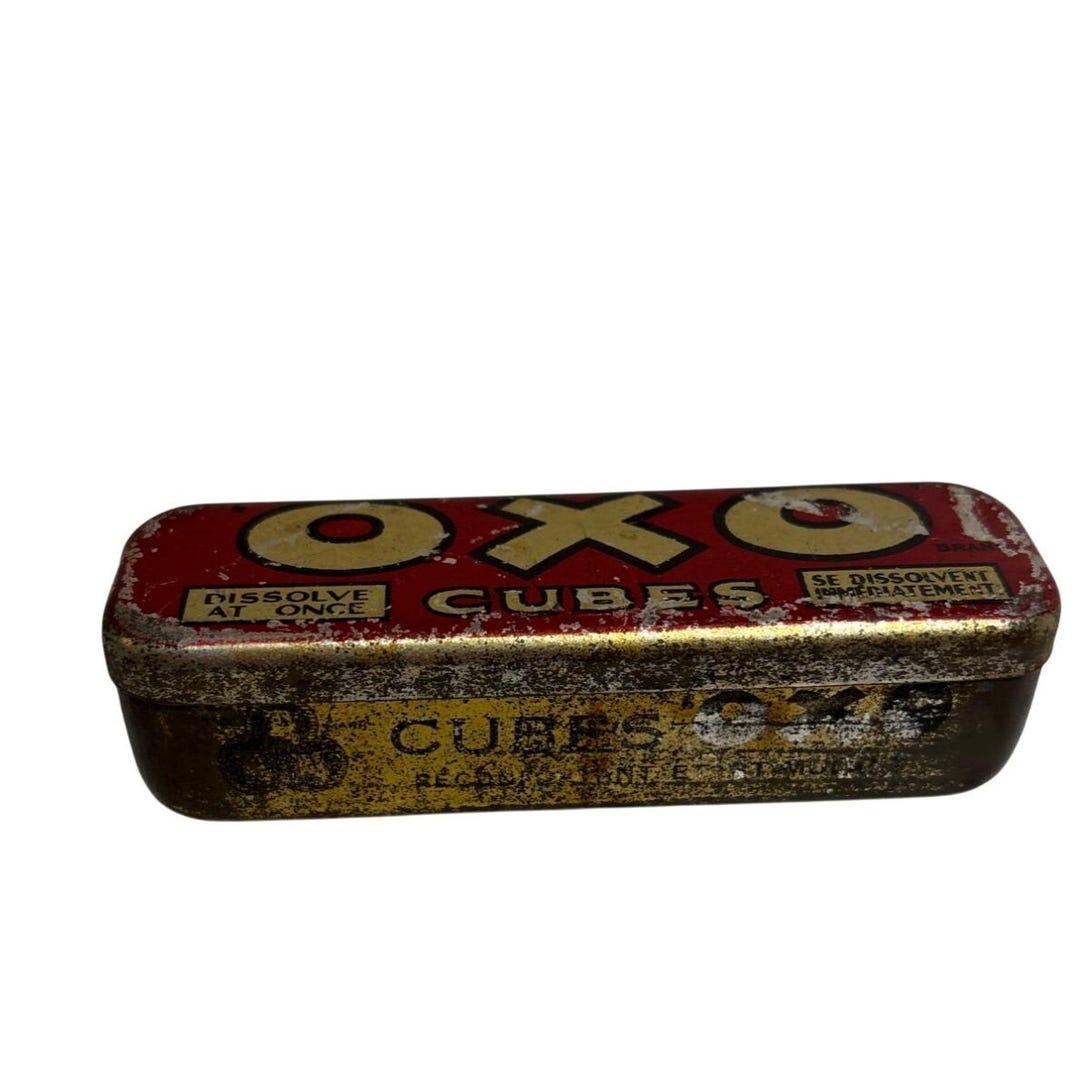 Vintage OXO Cubes Tin Box Red & Gold Retro Advertising Design - Etsy