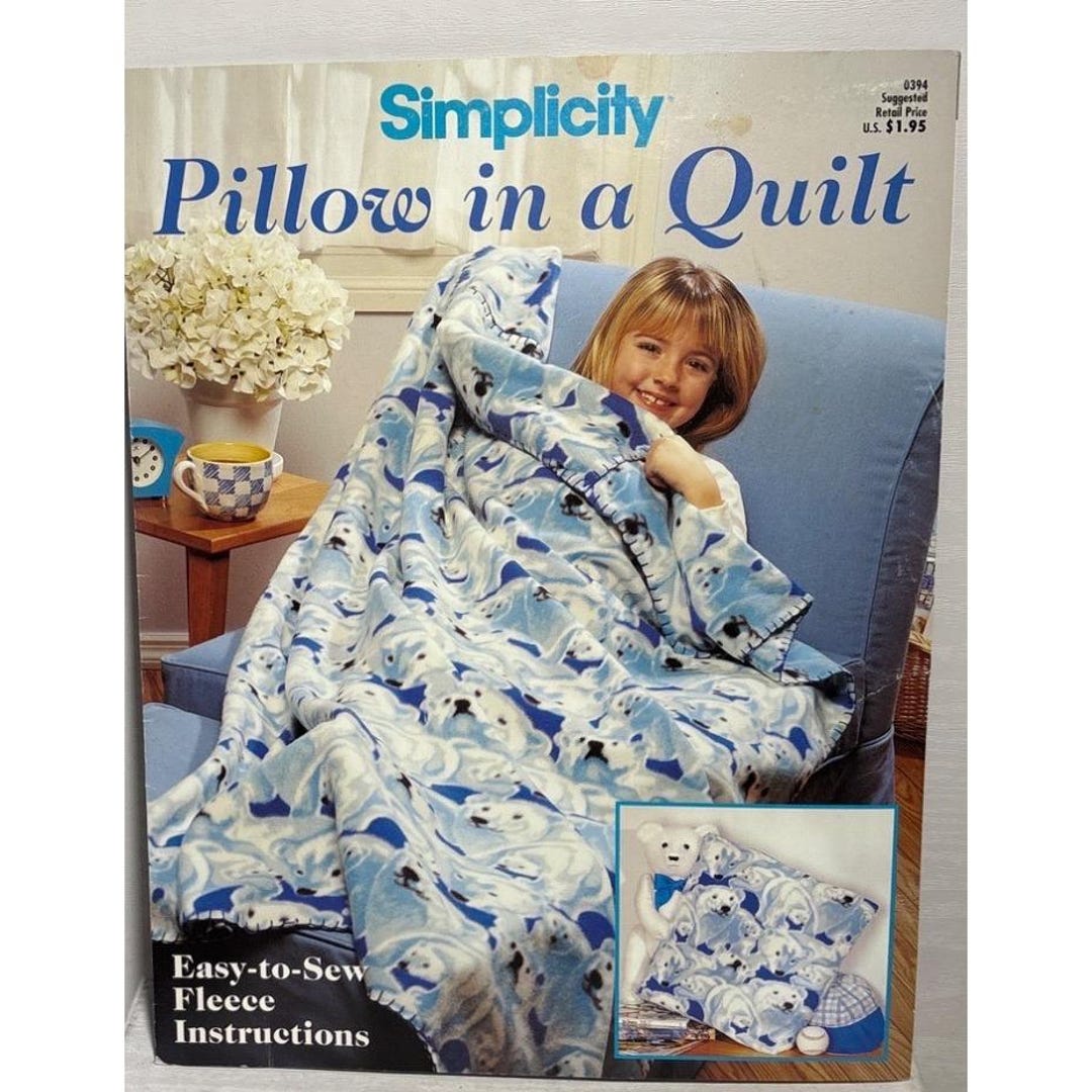 Simplicity Pillow in A Quilt Pattern No 9394 Instructions Fleece ...
