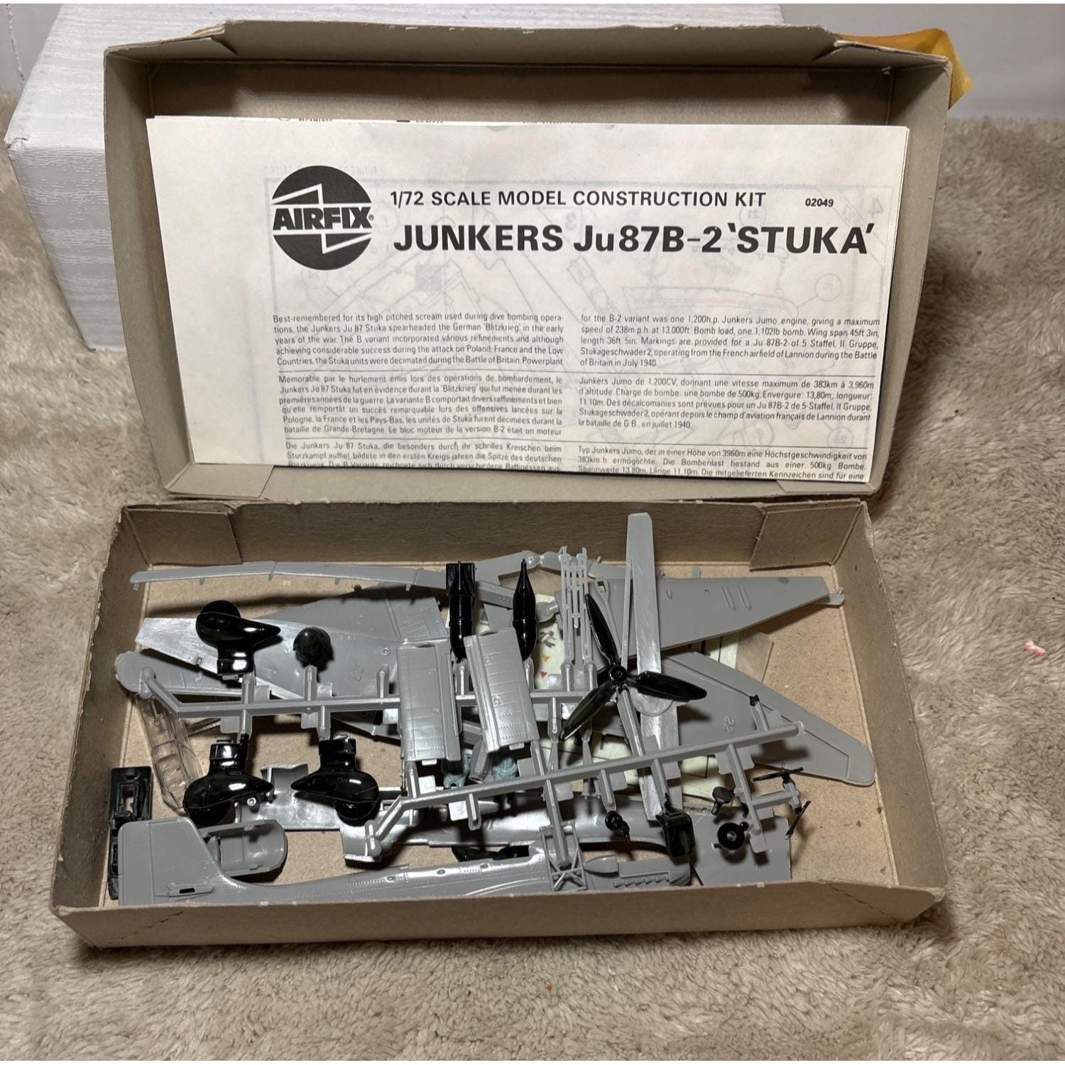 Airfix Junkers Ju 87B-2 Stuka Model Kit 1:72 Scale - Etsy