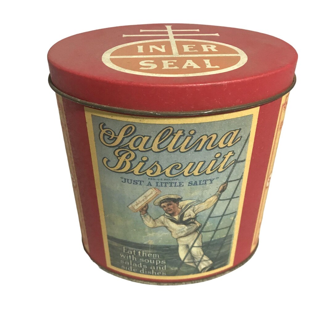 Nabisco Tin Saltina Biscuit Sailor Boy Red Blue 1992 Hong Kong ...