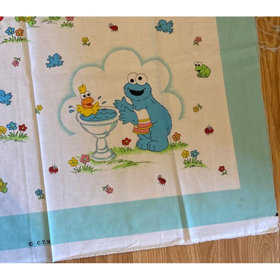 Vintage Sesame Street Fabric Panel With Baby Elmo Big Bird & Cookie ...