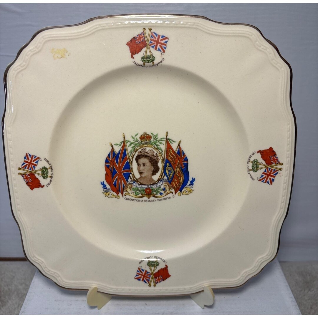 Coronation HM Queen Elizabeth II Commemorative Plate Alfred Meakin 8.5 ...