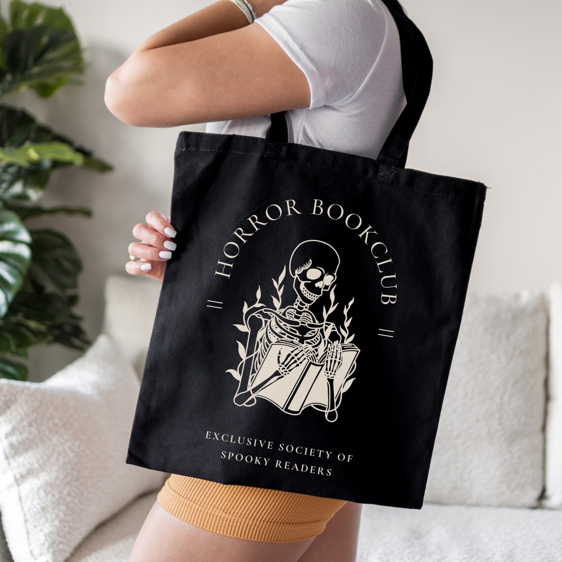 Vintage Horror Books Tote Bag, Horror Gifts, Horror Merch, Canvas Tote ...