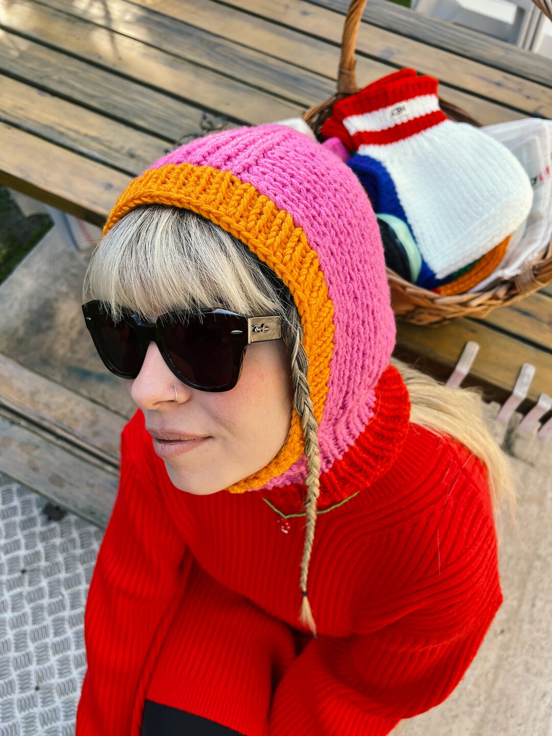 Winter Hats Knitting Balaclava Pink Color, Vegan Gift, Crochet ...